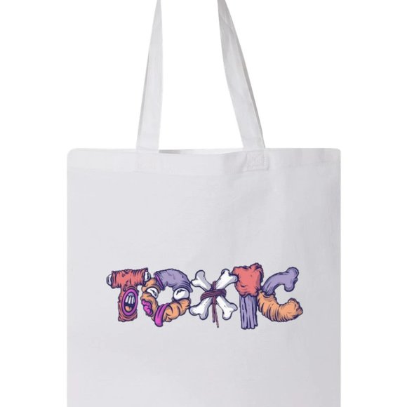 Bags | Graphic Toxic Animated Aesthetic Tote Bag | Poshmark